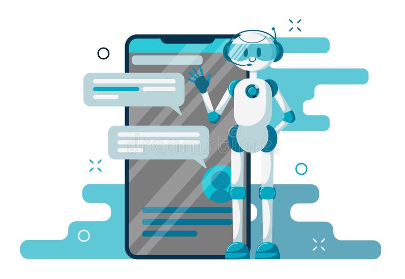 Smiling Chat Bot Character Robot Helping Solve a Problems. for Website ...