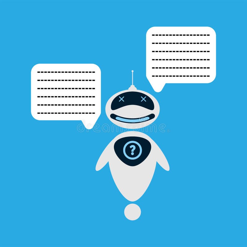 Smiling Chat Bot with Speech Bubbles. Vector Illustration. Stock Vector ...