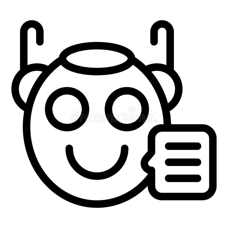 Smiling Chatbot Giving Information with Speech Bubble Stock ...