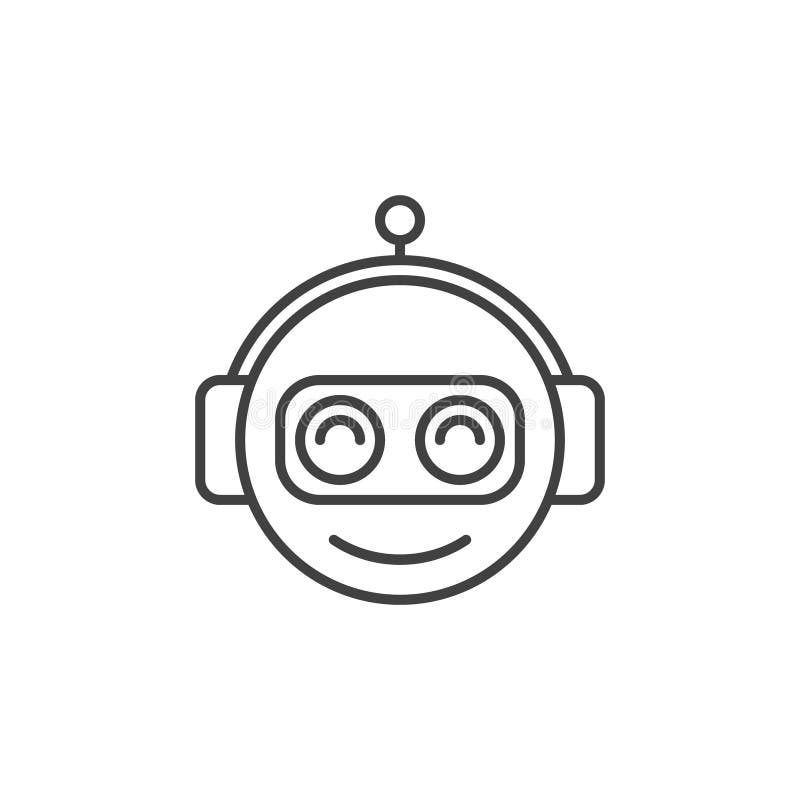 AI Head Vector Artificial Intelligence Robot Line Icon - Side View ...