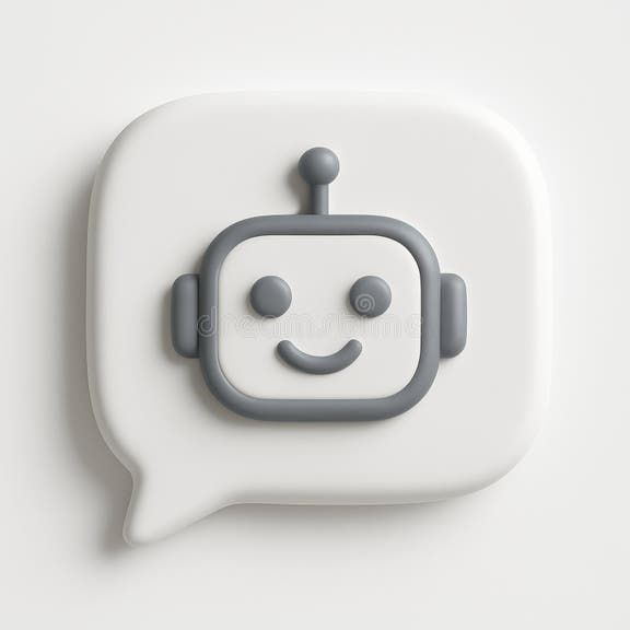 Smiling Chatbot Icon in a Speech Bubble Design for Communication ...