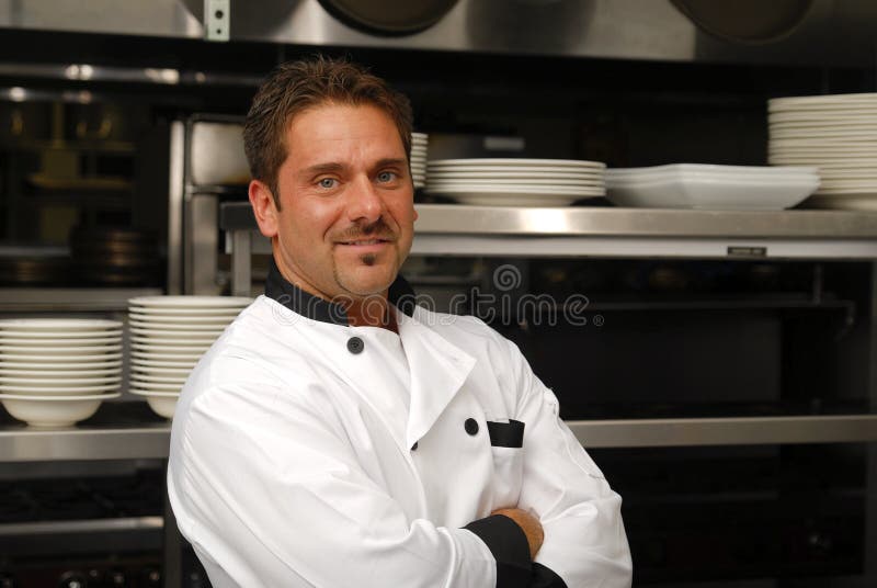 Smiling chef stock photo. Image of masculine, handsome - 11883824