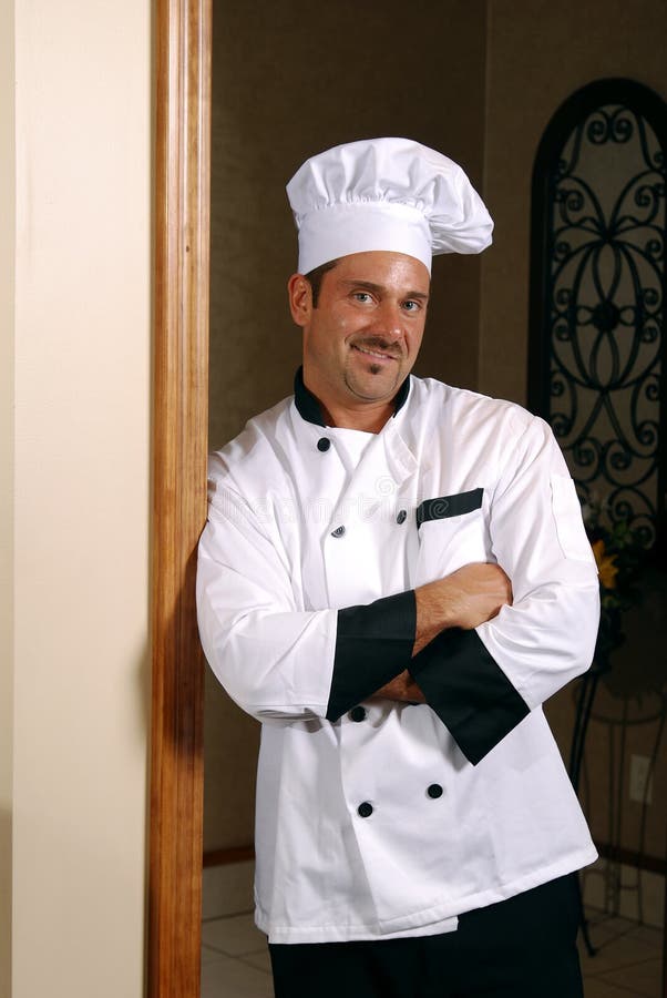 Smiling chef stock image. Image of gourmet, handsome - 12069499