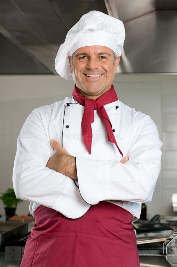 Smiling chef stock image. Image of crossed, cuisine, portrait - 26326541