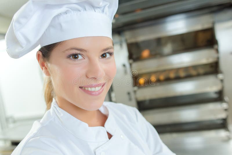 Smiling Chef in Front Bread Oven Stock Image - Image of kitchen ...