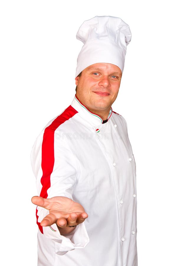 Smiling Chef. Isolated Over White Background. Gourmet. Stock Photo ...