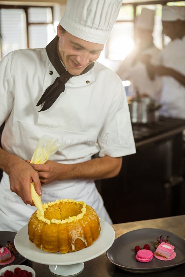 Chef Piping Cake Star stock image. Image of hand, cake - 3626983