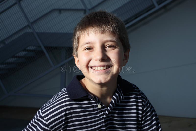 Smiling child stock image. Image of striped, male, happy - 7597683