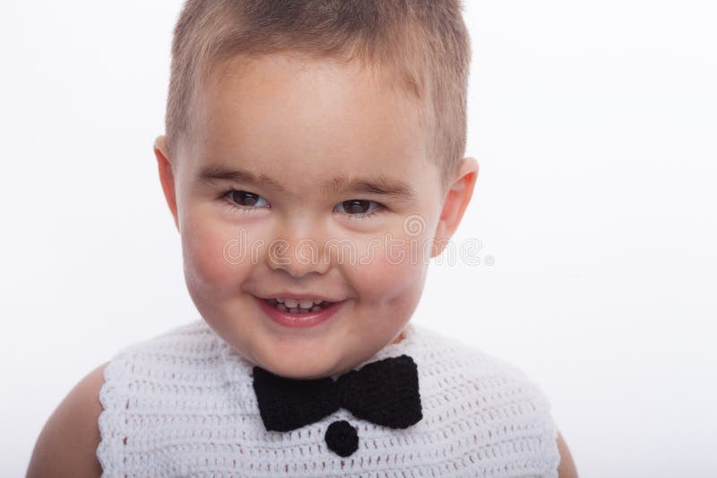 Happy Child with Butterfly on Neck. Stock Image - Image of harmony ...