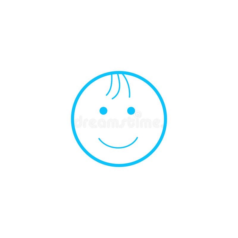 Smiling child icon flat stock illustration. Illustration of icon ...