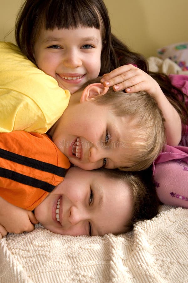 Friendly group of children stock photo. Image of loving - 3013378