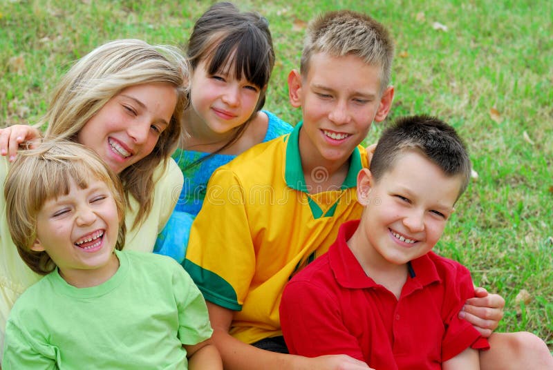 Smiling children stock image. Image of child, casual, female - 2989501