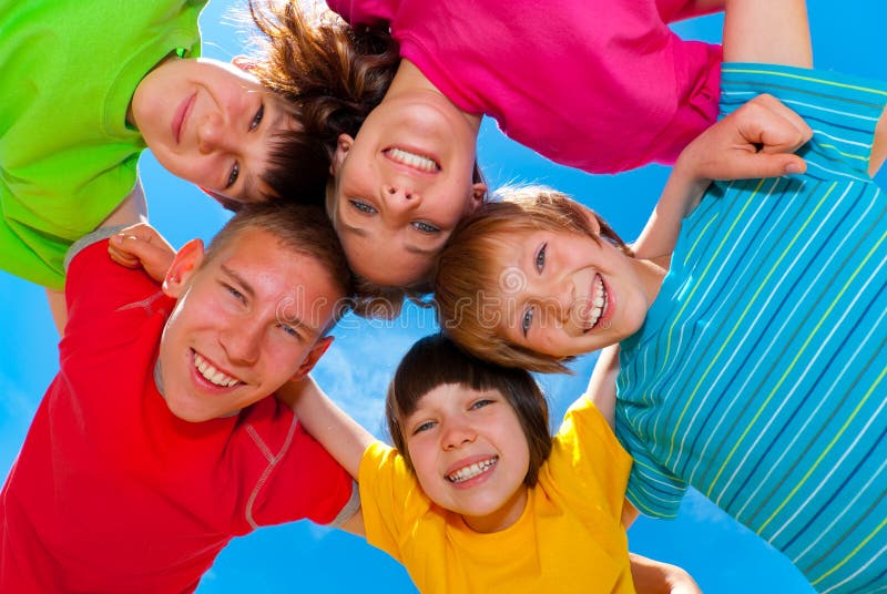 Smiling Children stock image. Image of caring, hugging - 1587899