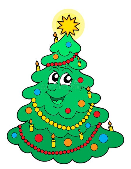 Smiling Christmas Tree Vector Stock Vector - Illustration of december ...