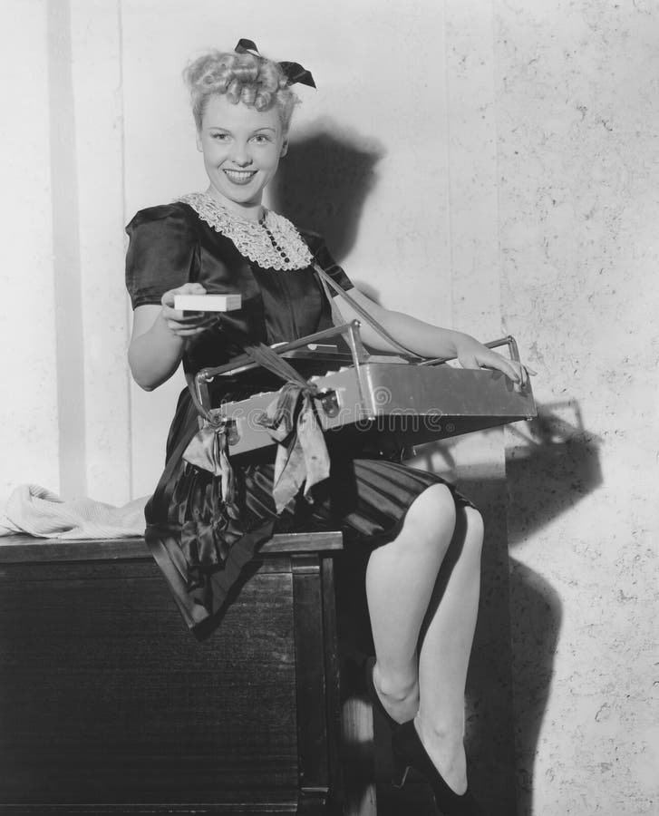 Smiling cigarette girl stock image. Image of historical - 52033977