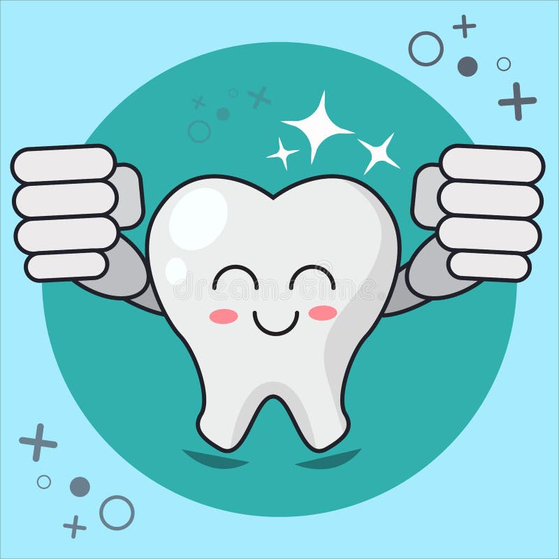 Smiling of Clean Tooth Cartoon Vector Illustration Stock Vector ...