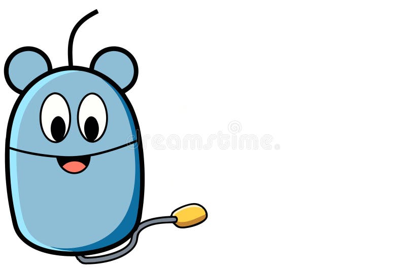 Smiling Click. Cool Funny Surprised Mouse for Computer on White Stock ...