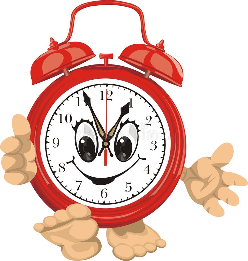 Smiling Clock Face - Red Alarm Clock Stock Vector - Illustration of ...