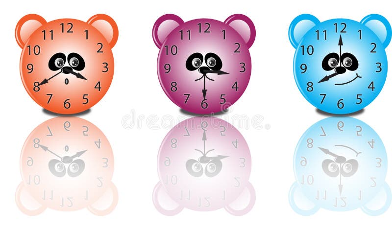 Smiling clocks stock vector. Illustration of cartoon - 18713789