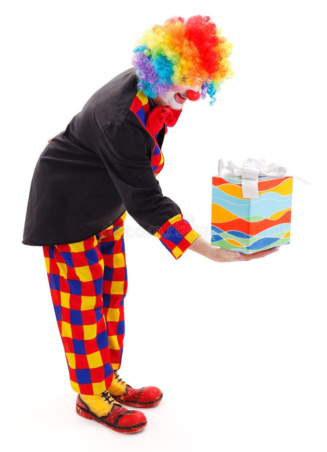 Clown with briefcase stock photo. Image of face, hand - 24784522