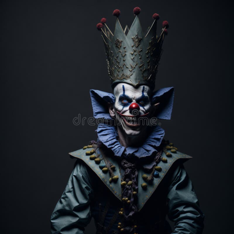 A Smiling Clown with a Kings Crown Stock Photo - Image of clown ...