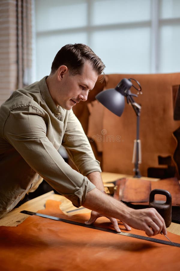 Smiling Cobbler Gets Pleasure from His Work Stock Image - Image of ...