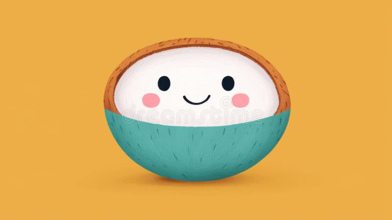 Smiling Coconut Illustration - a Delightful Tropical Fruit Stock ...