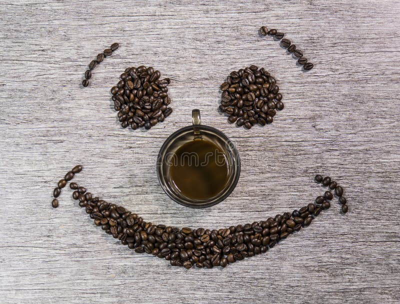 Smiling coffee beans stock photo. Image of face, caffeine - 66393612