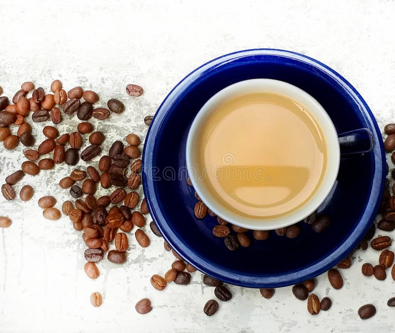 Smiling Coffee Latte with Coffee Bean Stock Image - Image of espresso ...