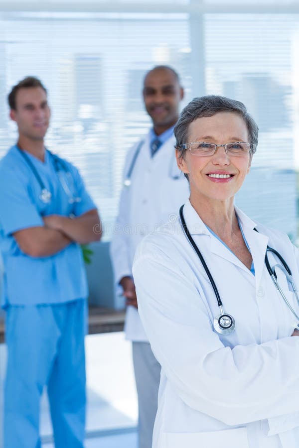 Smiling Colleagues Doctors Looking at the Camera Stock Image - Image of ...