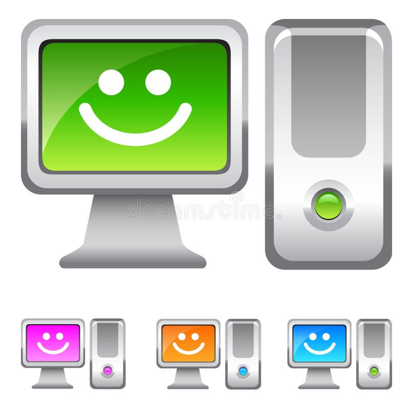 Smiling Computer Illustrations Stock Illustration - Illustration of ...