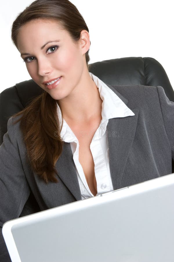 Smiling Computer Woman stock photo. Image of hair, young - 8357928