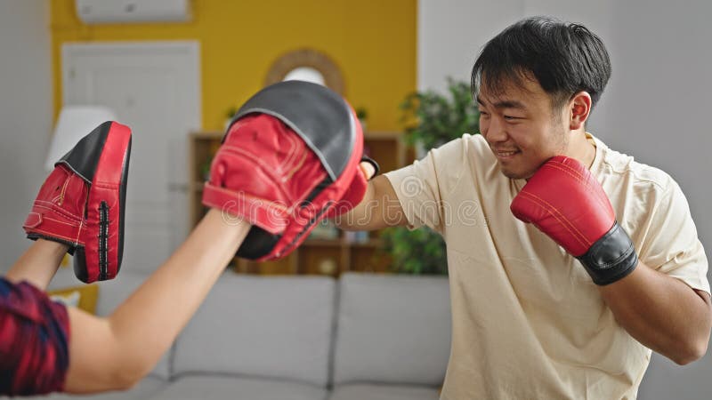 Smiling Confident Boxing at Home Stock Image - Image of confident ...
