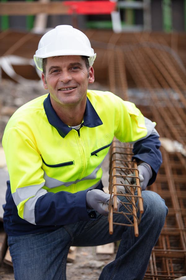 Smiling Construction Manager Standing on Building Site Stock Image ...