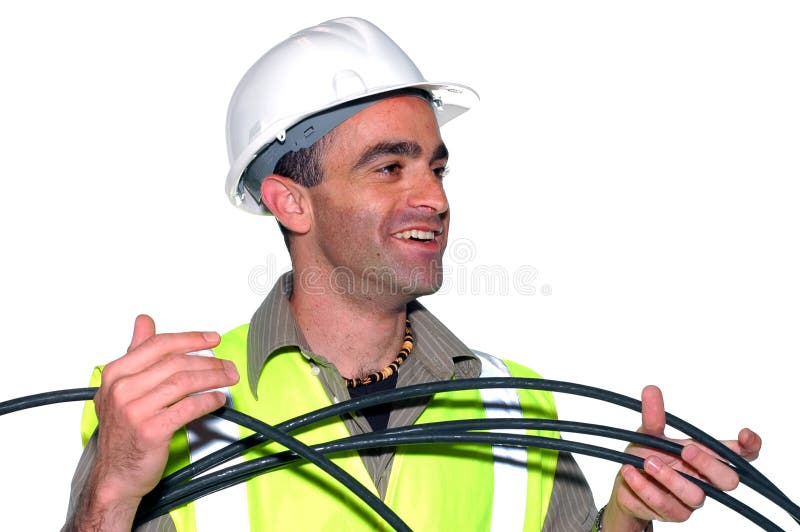 Smiling Construction Worker Stock Image - Image of helmet, engineer ...