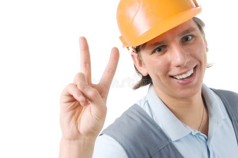 Smiling Construction Worker Stock Image - Image of builder, journeyman ...