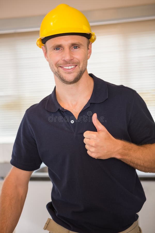 177 Smiling Construction Worker Giving Thumbs Up Stock Photos - Free ...