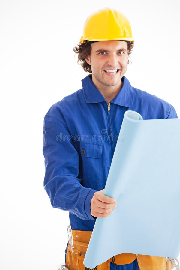 Smiling Construction Worker Stock Image - Image of caucasian, person ...