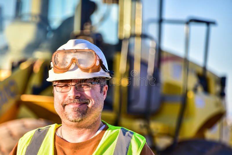 Smiling Construction Worker Stock Photo - Image of dirt, difficult ...