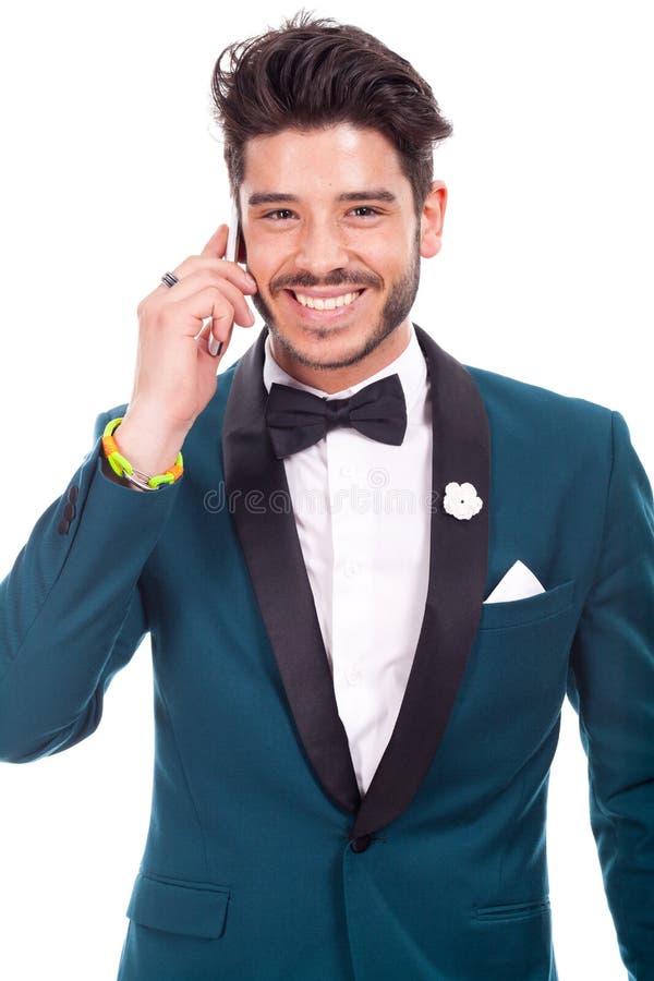 Smiling in Conversation on the Mobile Stock Photo - Image of call ...