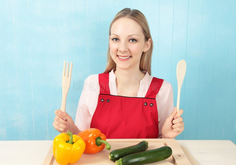Smiling cook stock image. Image of chef, cook, blue, bright - 25540689