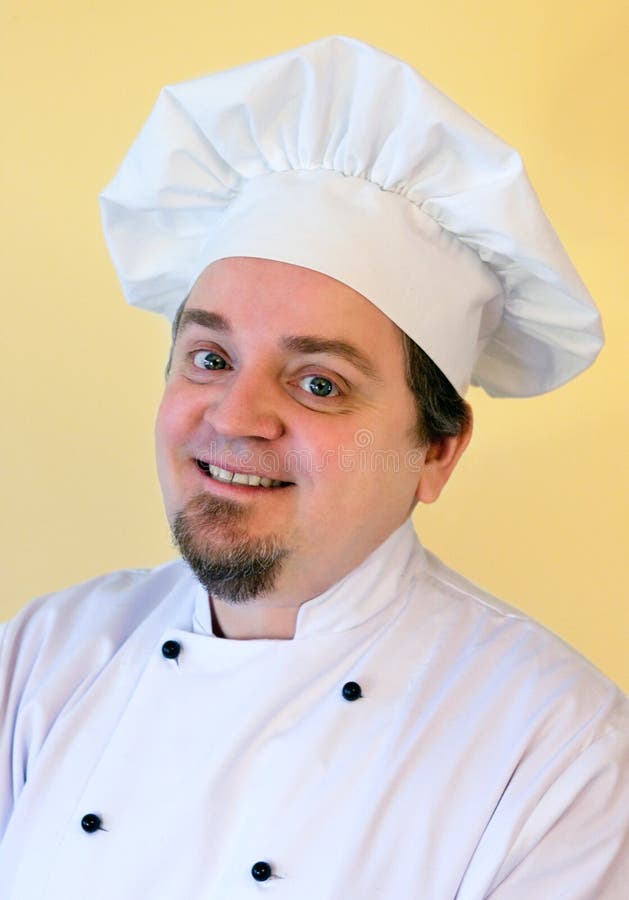 Smiling Cook Chef on Yellow Stock Image - Image of person, fresh: 42182993
