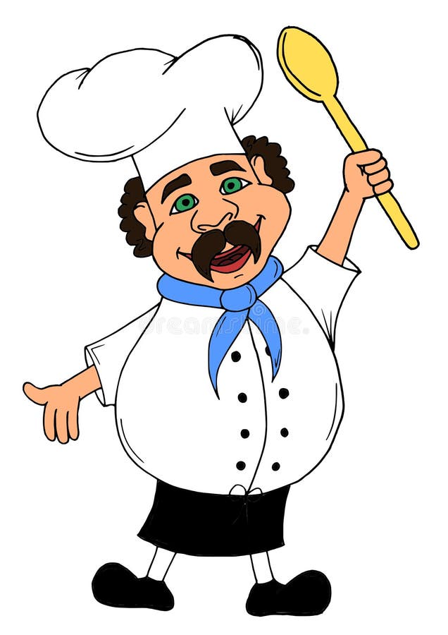 Smiling Cook with Open Arms Stock Vector - Illustration of smile, happy ...