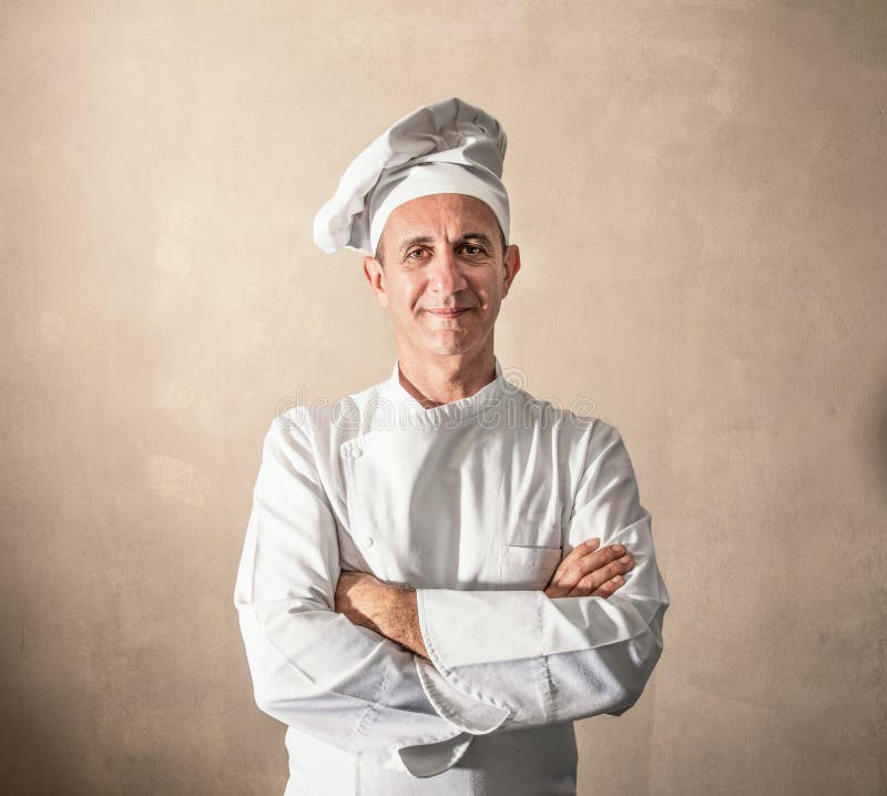 Smiling Cook on Vintage Background Stock Image - Image of market ...