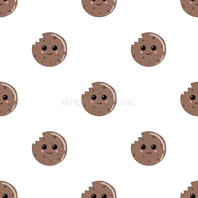 Smiling Cookies. Vector Illustration. Seamless Pattern Stock Vector ...