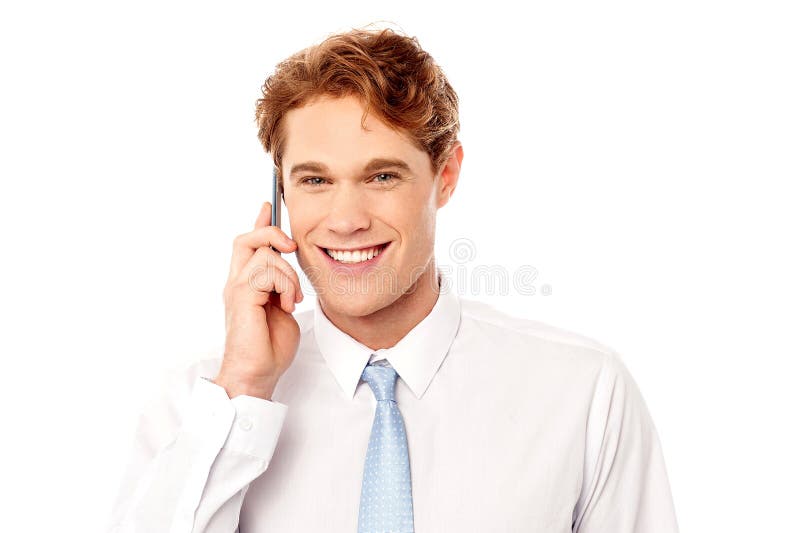 Smiling Corporate Communicating with Client Stock Image - Image of ...