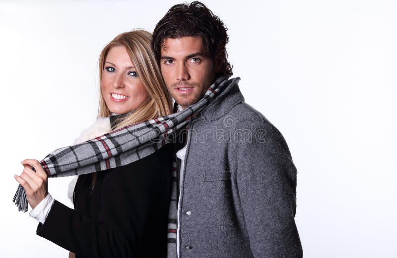 Smiling Couple of Fashion Models Stock Photo - Image of posing, lovers ...
