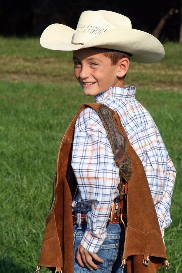 Little boy in a cowboy hat stock image. Image of blue - 15279187