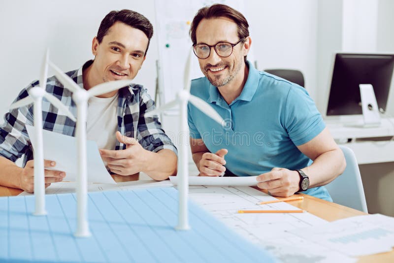 Positive Cheerful Young Colleagues Looking Excited Stock Image - Image ...