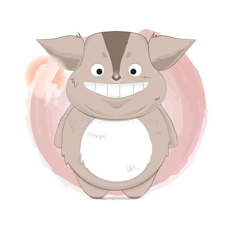 Smiling Creature Cartoon. Vector Illustration Decorative Design Stock ...